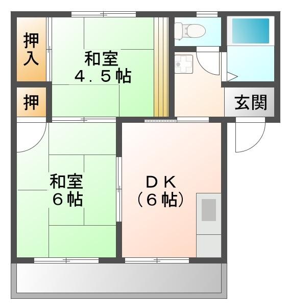 徳島市蔵本元町の賃貸アパート 蔵本元町 アパート 2DK 102 - ハウスマイル徳島店