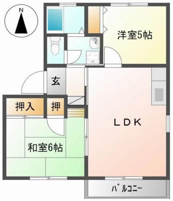 徳島市北田宮の賃貸アパート 北田宮 アパート 2LDK 203 - ハウスマイル徳島店