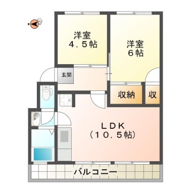 春日 マンション 2LDK 206のバーチャル内見 - 【ハウスマイル 徳島店】